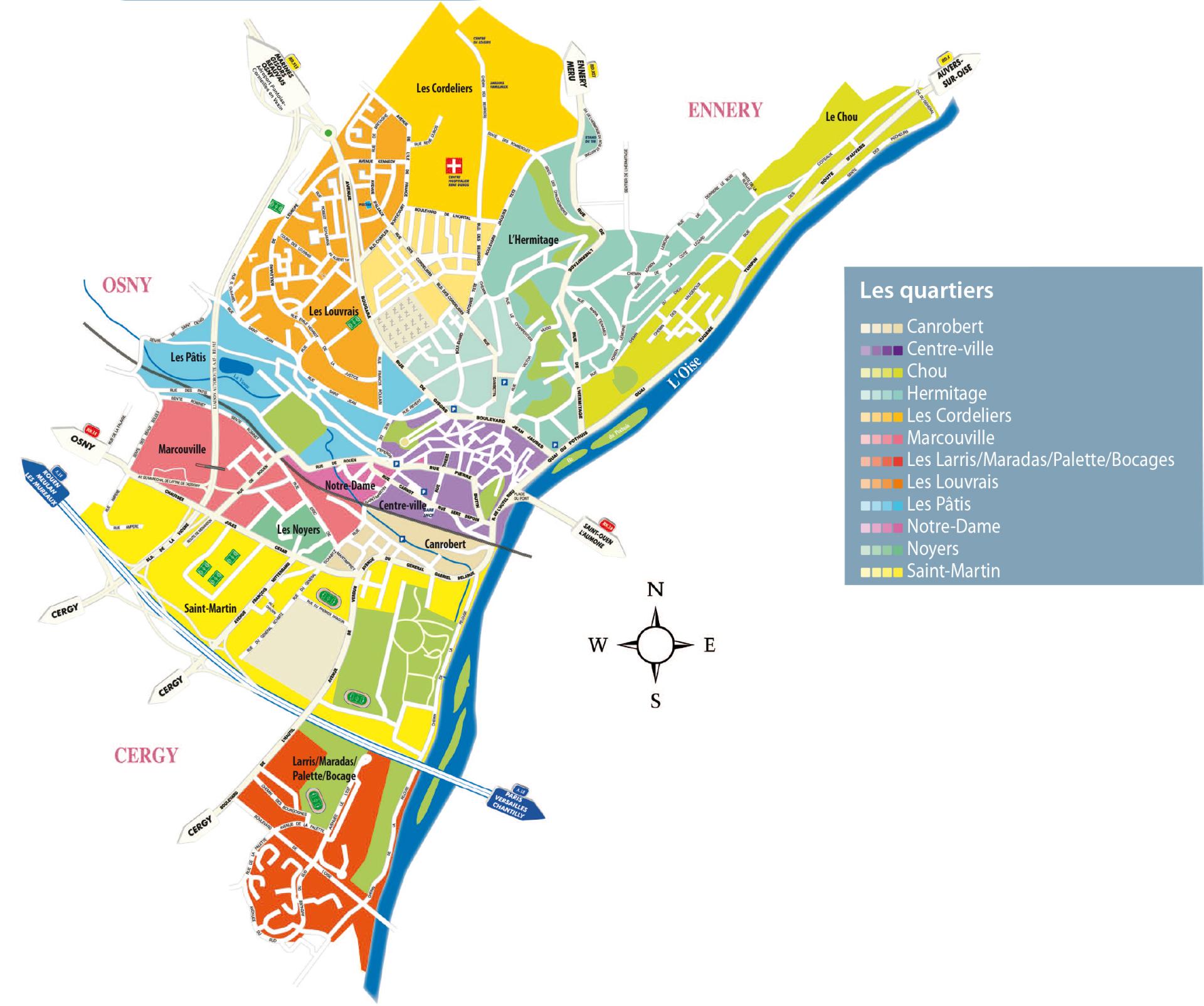 Les quartiers de la ville | Pontoise | Ville d'art et d'histoire